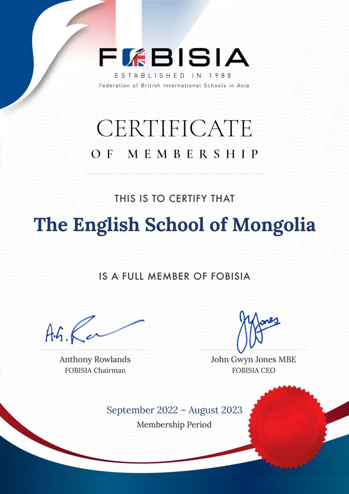 Accreditation and Certificates – The English School of Mongolia