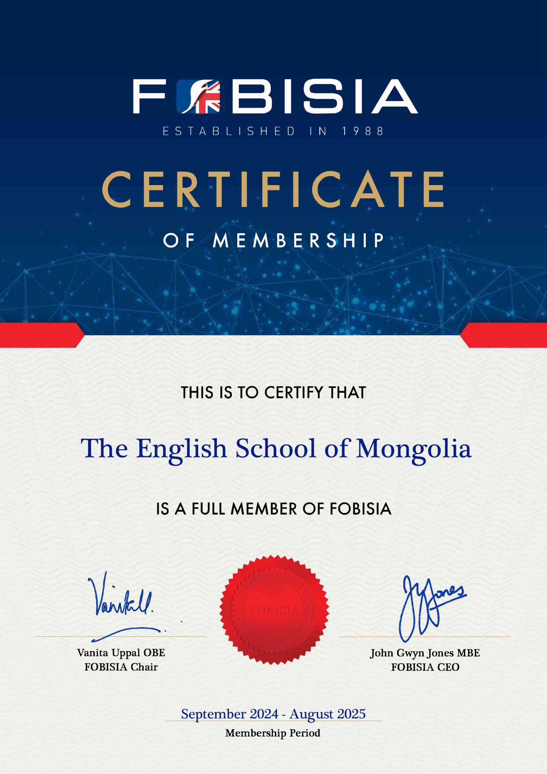 Accreditation and Certificates – The English School of Mongolia